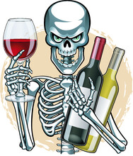 Skeleton Holding Glass Wine Free Stock Photo - Public Domain Pictures