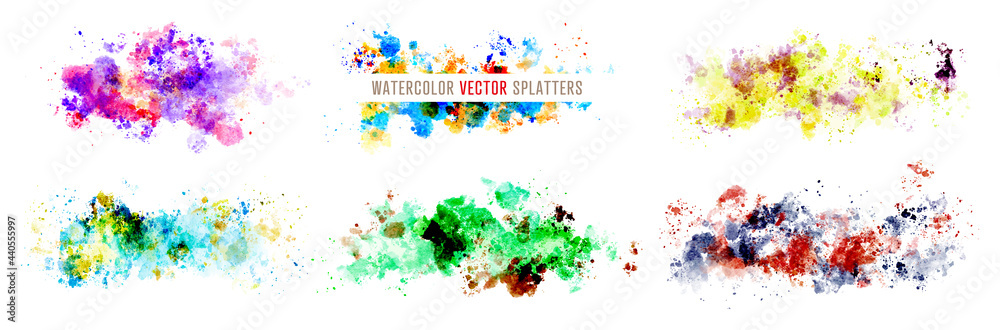 watercolor splashes for title background Stock Vector | Adobe Stock