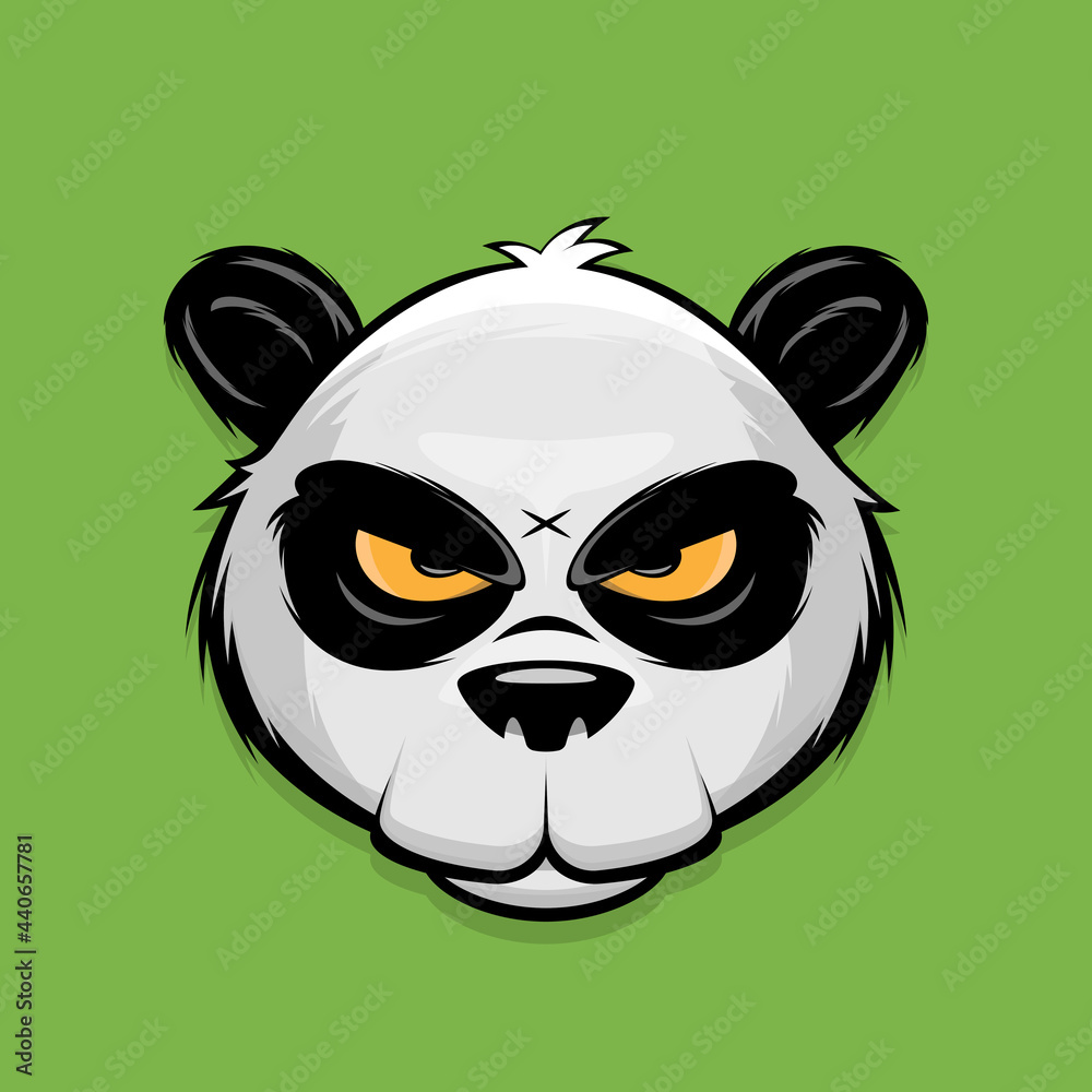 angry panda bear cartoon illustration Stock Vector | Adobe Stock