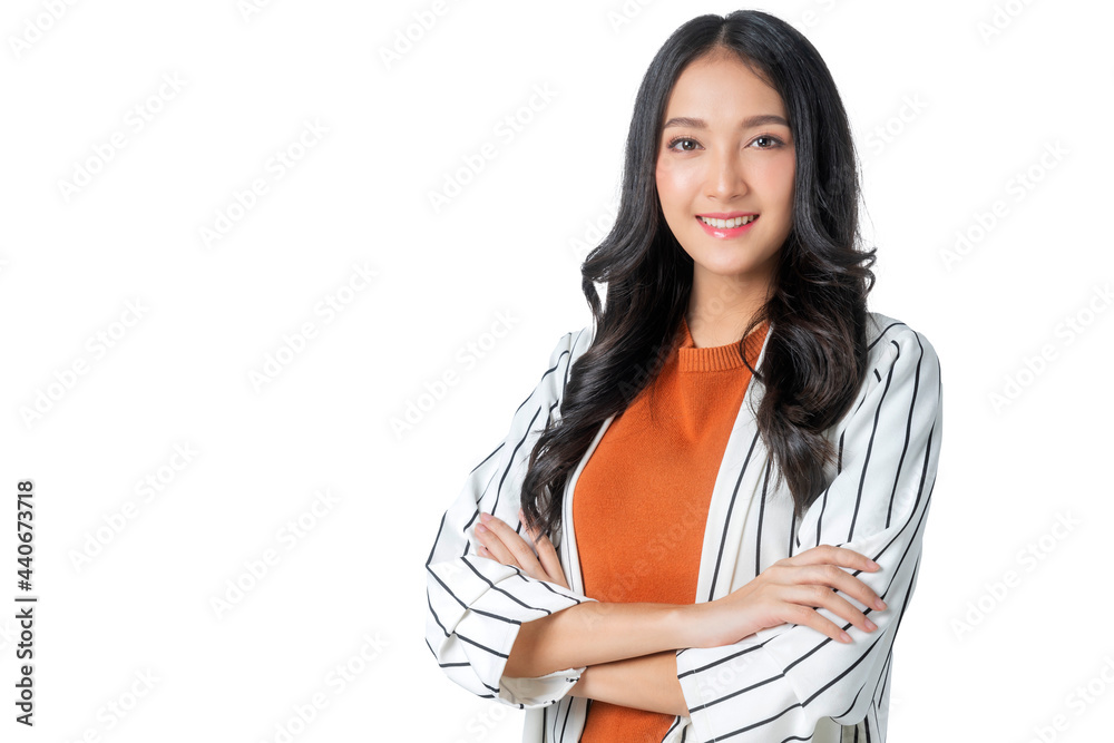 traveller adult attractive cheerful smiling asian female wear casual ...