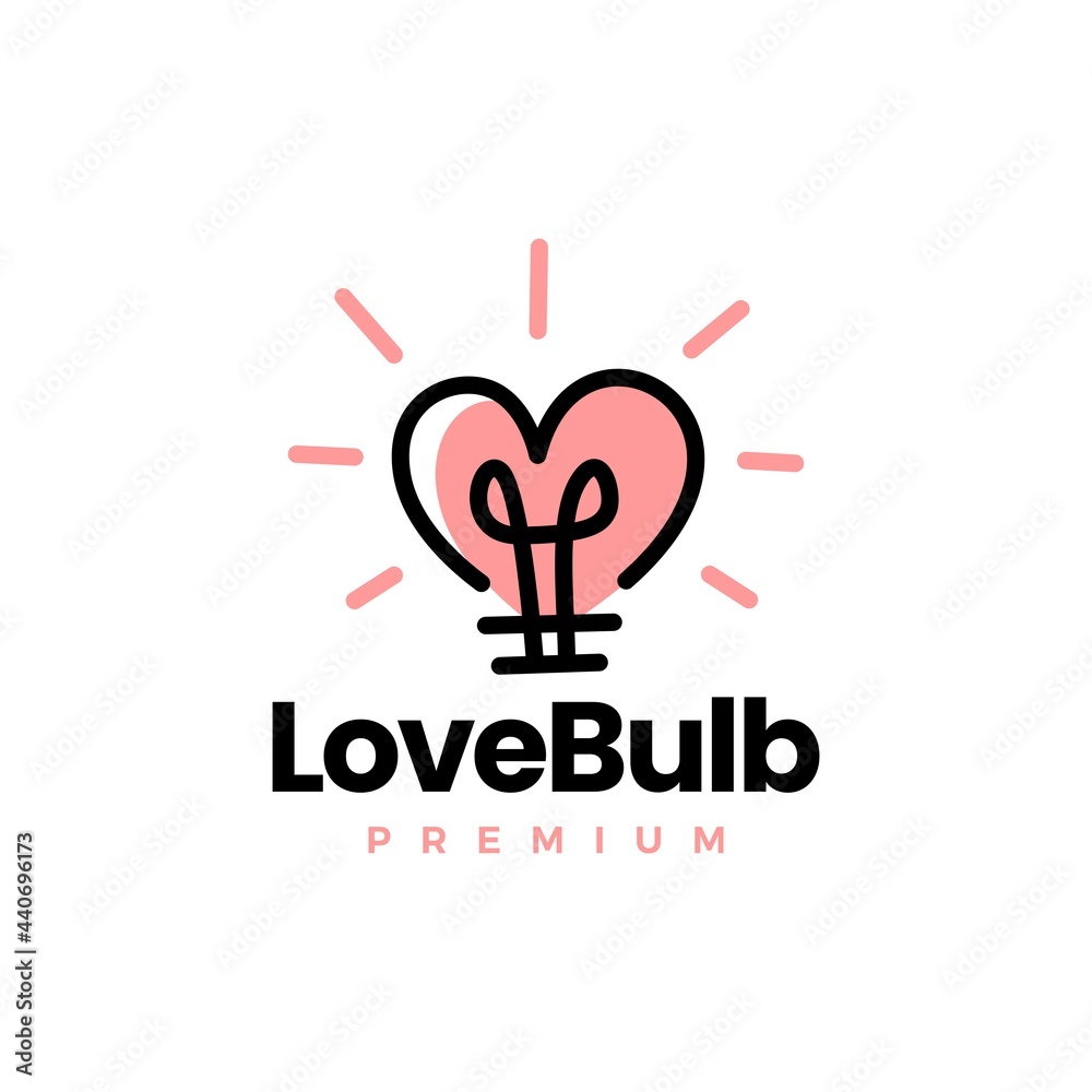 love bulb lamp idea smart heart logo vector icon illustration Stock ...