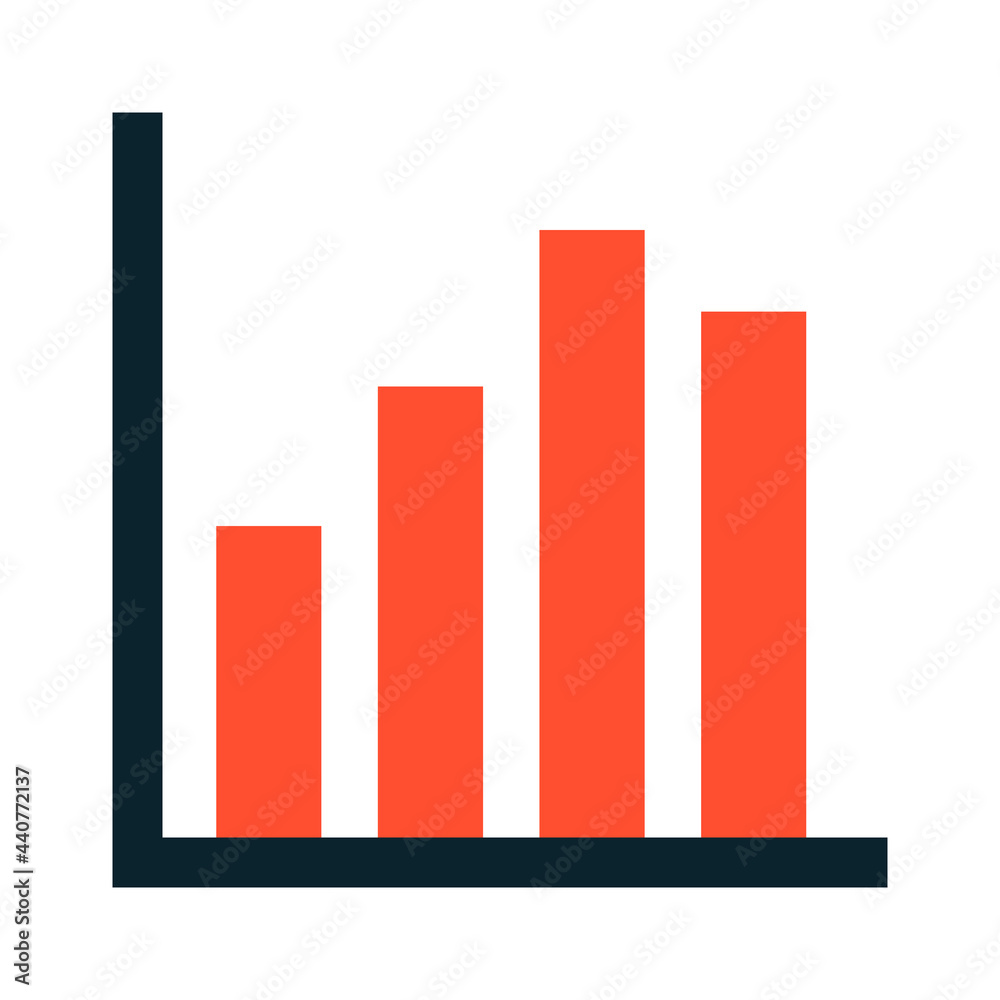 Column chart icon. Clipart image isolated on white background Stock ...