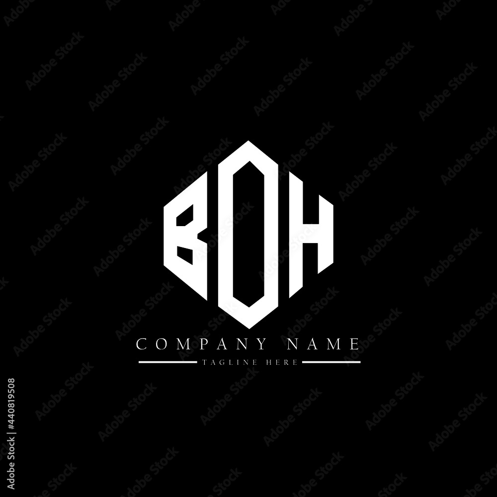 Стоковое векторное изображение «BOH letter logo design with polygon ...