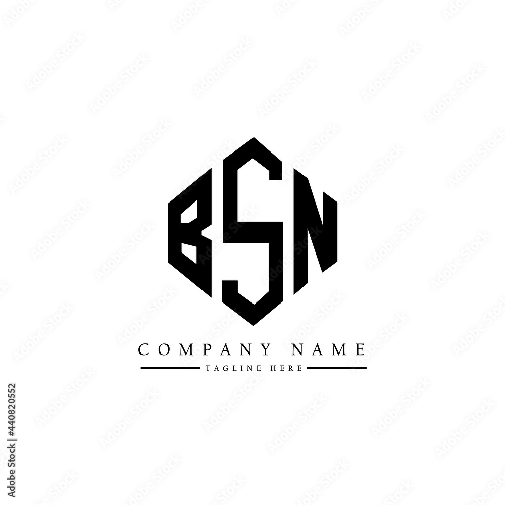 Image vectorielle Stock BSN letter logo design with polygon shape. BSN ...