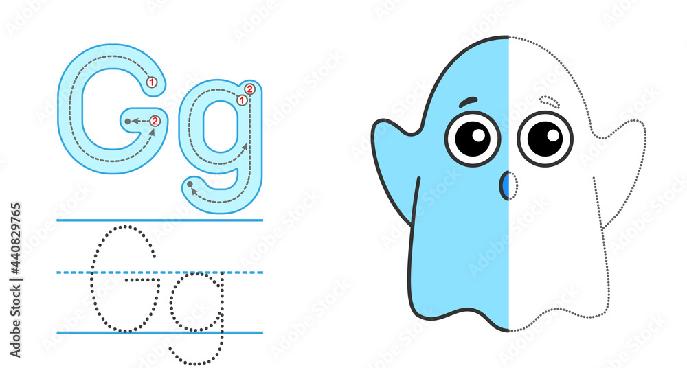 Trace the letter and picture and color it. Educational children tracing ...