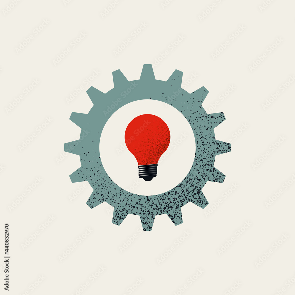 Business idea or process vector concept. Symbol of new idea, innovation ...