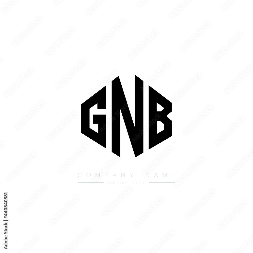 GNB letter logo design with polygon shape. GNB polygon logo monogram ...