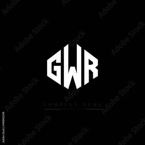 GWR letter logo design with polygon shape. GWR polygon logo monogram ...