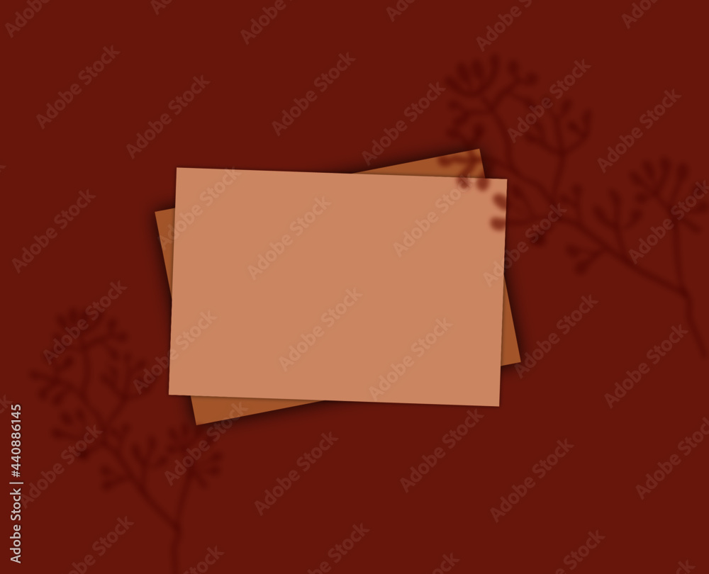 Paper a4 mockup shadow overlay leaves. for preservation flyer , poster ...