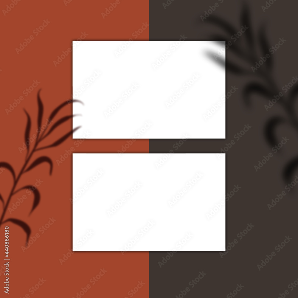 Paper a4 mockup shadow overlay leaves. for preservation flyer , poster ...