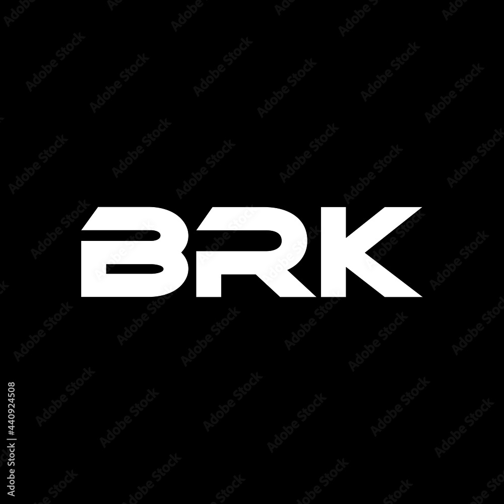 BRK letter logo design with black background in illustrator, vector ...