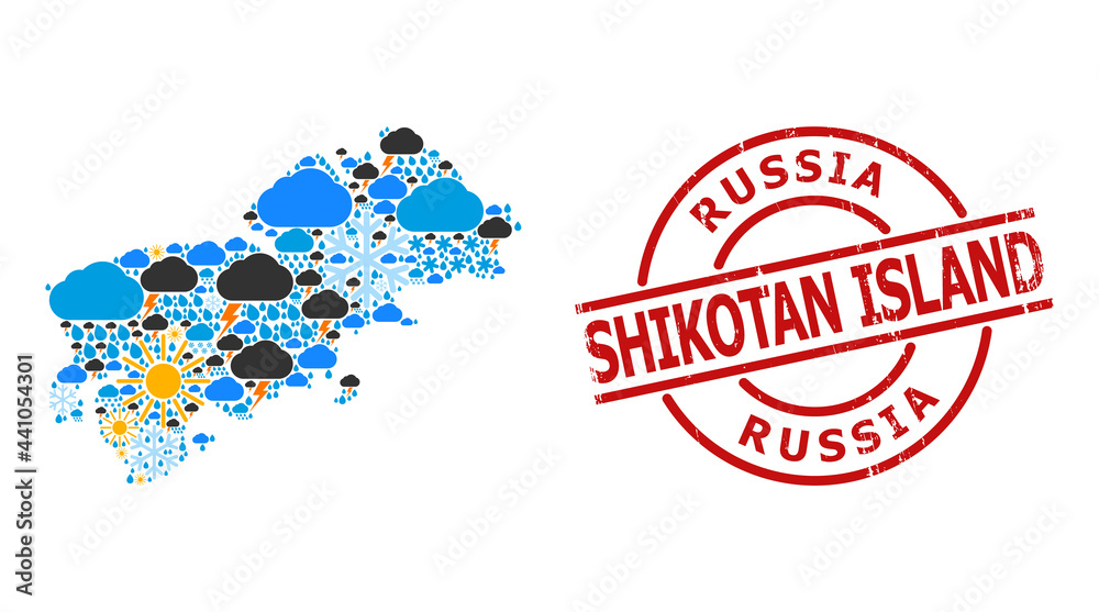 Image vectorielle Stock Climate pattern map of Shikotan Island, and ...