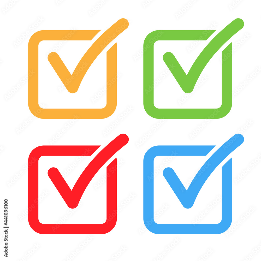 Vector de Stock Check list icon box. Checkmark right vector shape sign ...