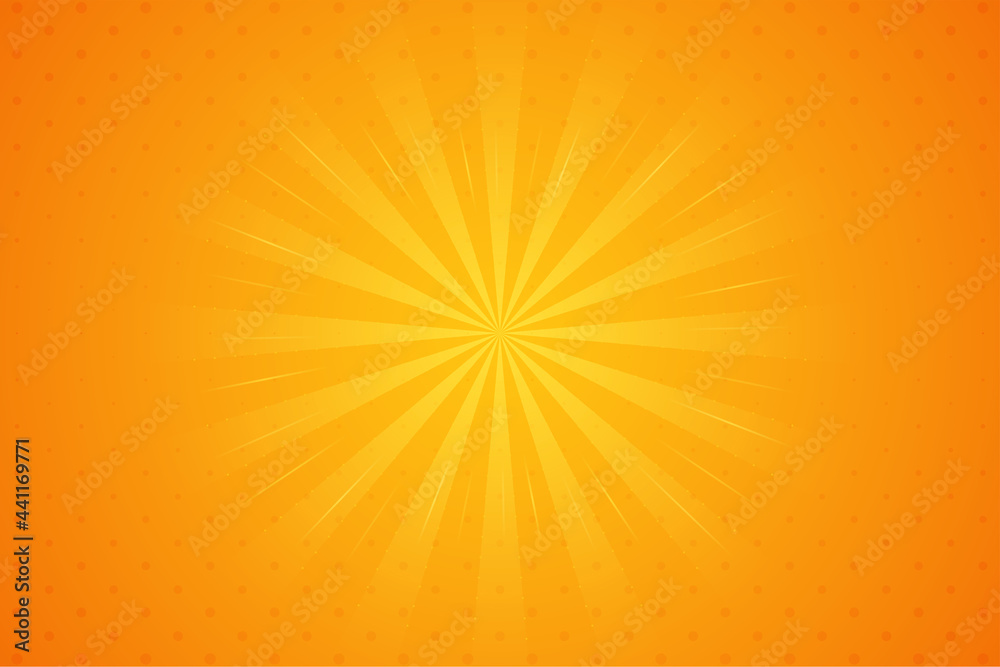 Orange background with sun rays Stock Vector | Adobe Stock