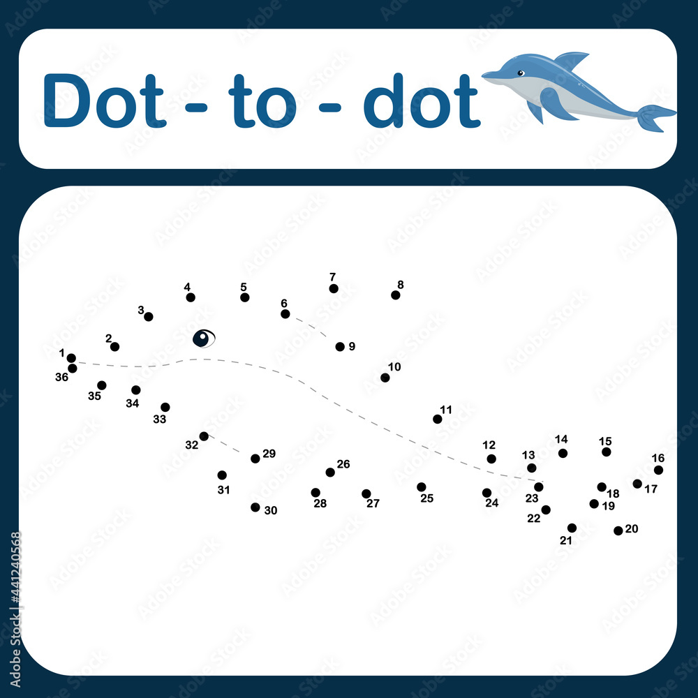 Dot to dot game for kids vector illustration. Number tracing line ...