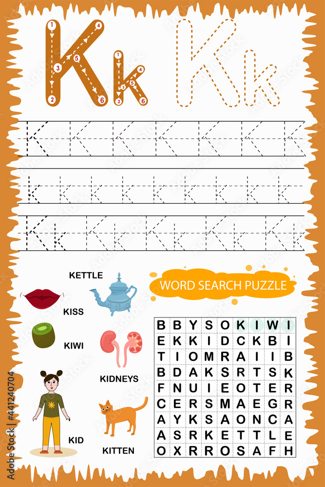 educational worksheet for children learning the English alphabet ...