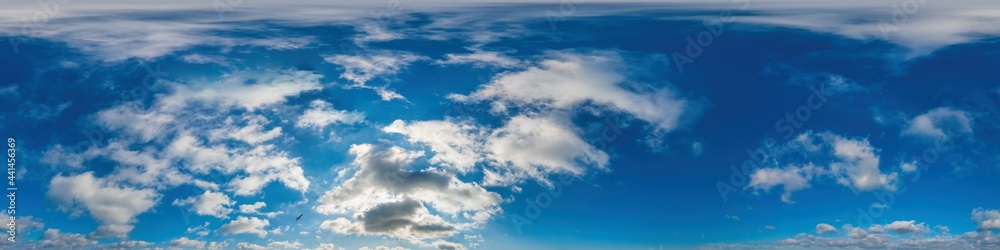 Blue sky panorama with Cirrus clouds in Seamless spherical ...