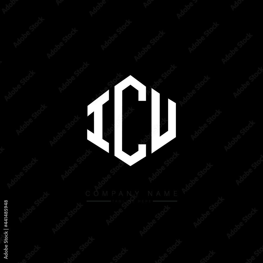 ICU letter logo design with polygon shape. ICU polygon logo monogram ...