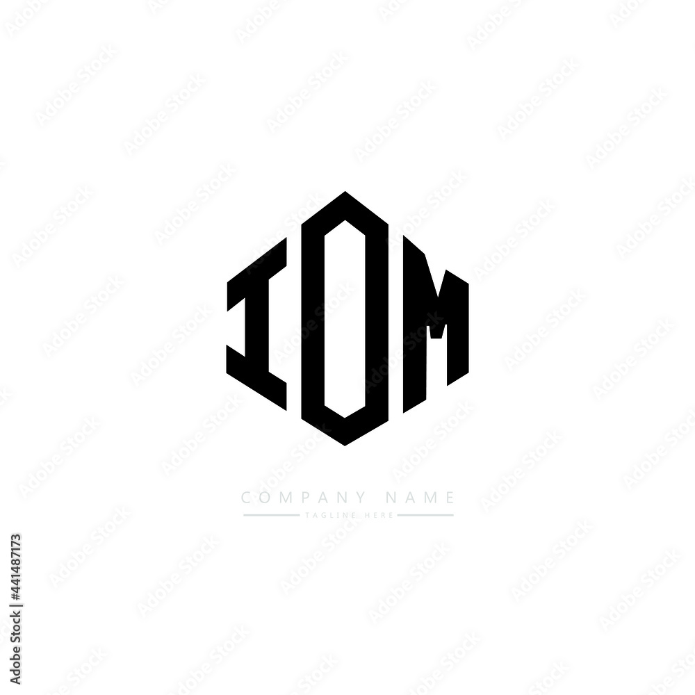 IOM letter logo design with polygon shape. IOM polygon logo monogram ...