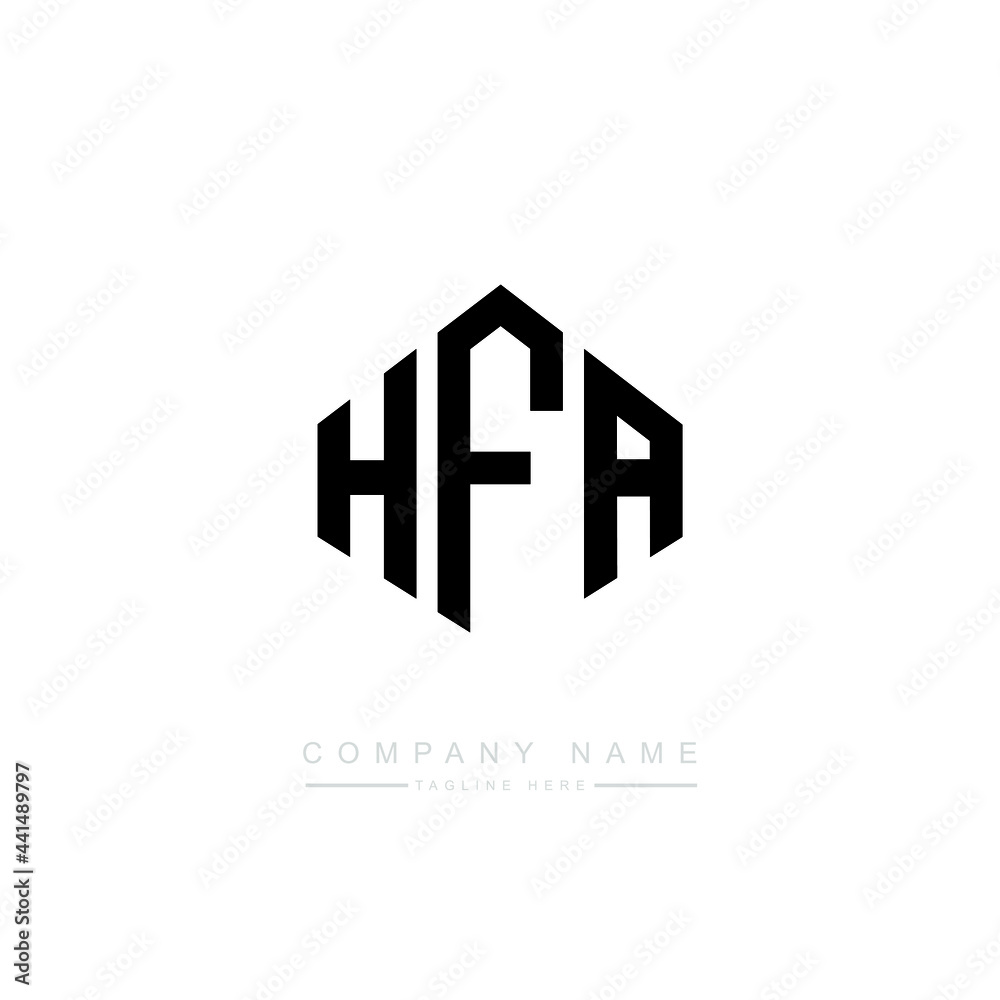 Стоковое векторное изображение «HFA letter logo design with polygon ...