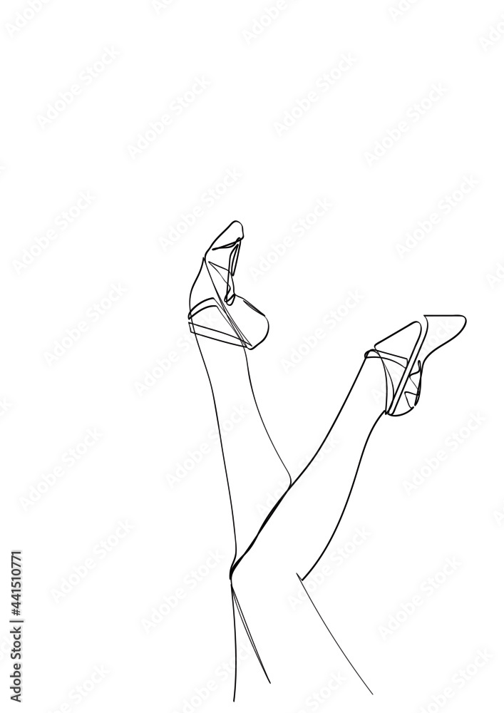 Vector de Stock Ballet Pointe shoes continuous line drawing, Minimalism ...