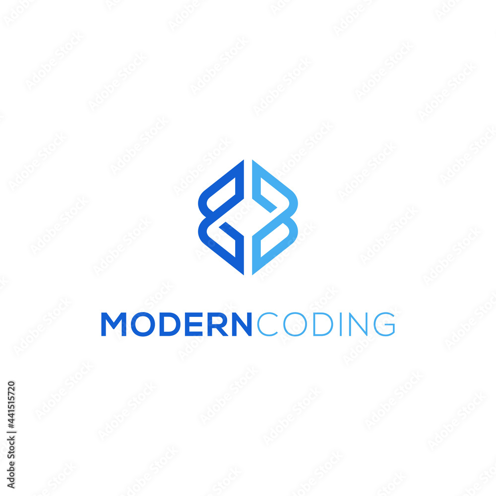 Modern Coding Logo Design Template Stock Vector | Adobe Stock