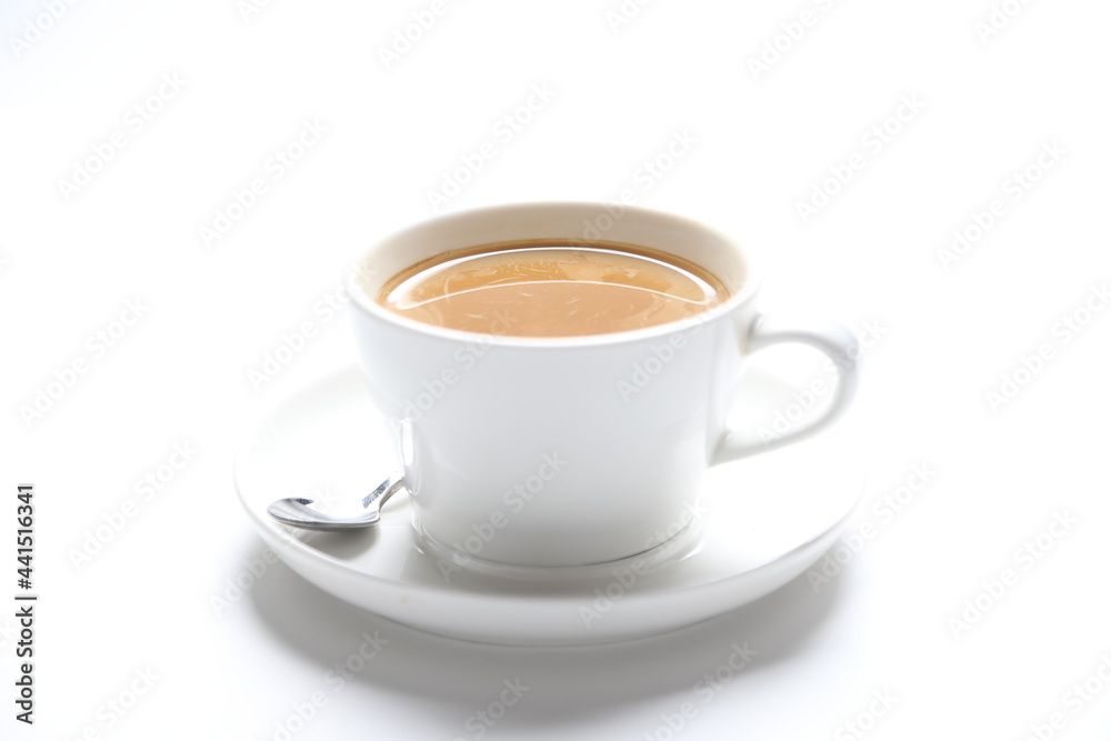 hot drink milk tea , milo , kopi coffee with milk in white cup and tea ...