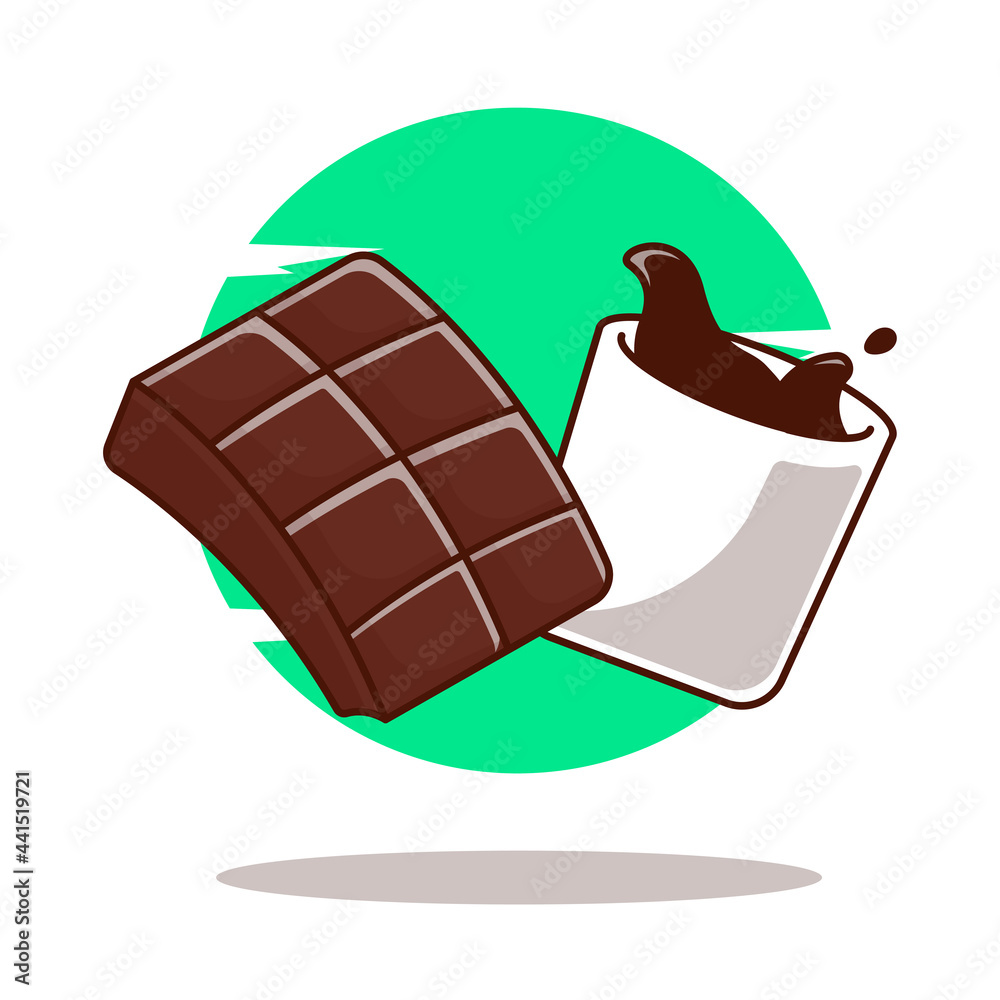 Chocolate and Chocolate Drink Cartoon Vector Illustrations. World ...
