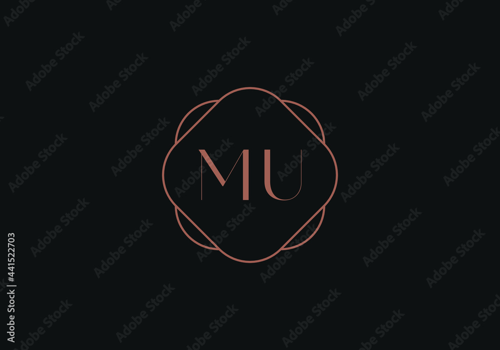 Initial letters MU logo design template Stock Vector | Adobe Stock