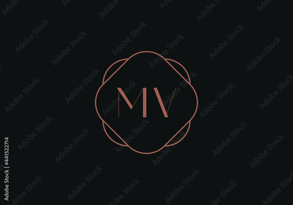Initial letters MV logo design template Stock Vector | Adobe Stock
