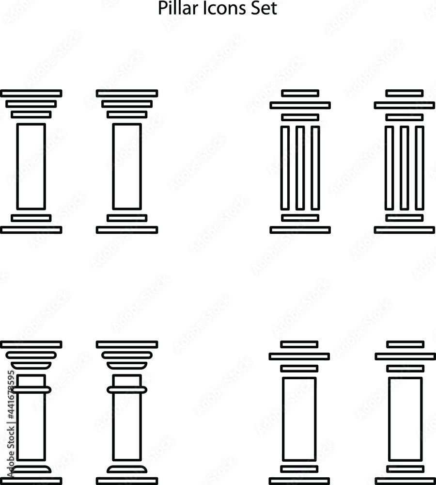 pillar icons set isolated on white background. pillar icon trendy and ...