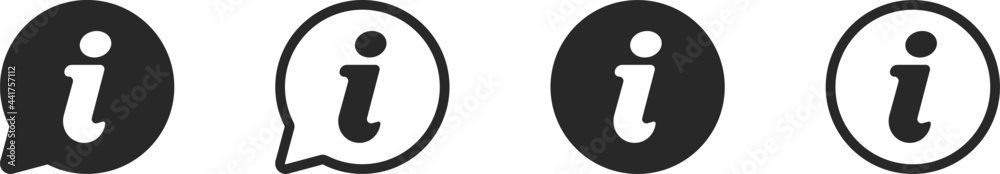Information icon symbol in circle illustration set, faq info mark ...