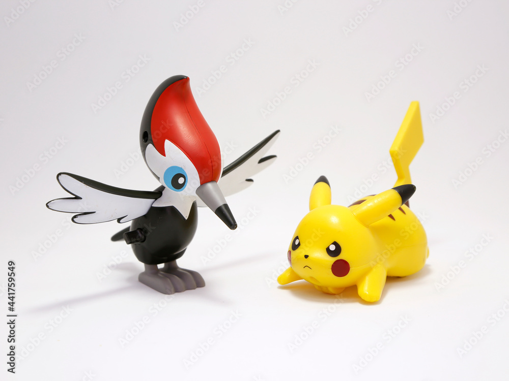 Pokemon Pikipek and Pikachu. New Pokemon of the seventh generation of ...