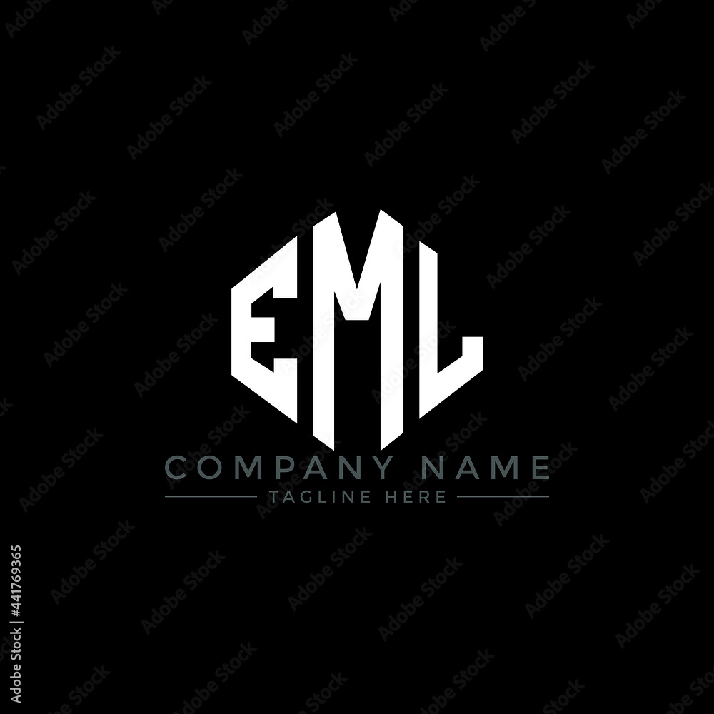 EML letter logo design with polygon shape. EML polygon logo monogram ...