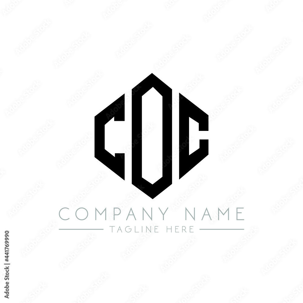 COC letter logo design with polygon shape. COC polygon logo monogram ...