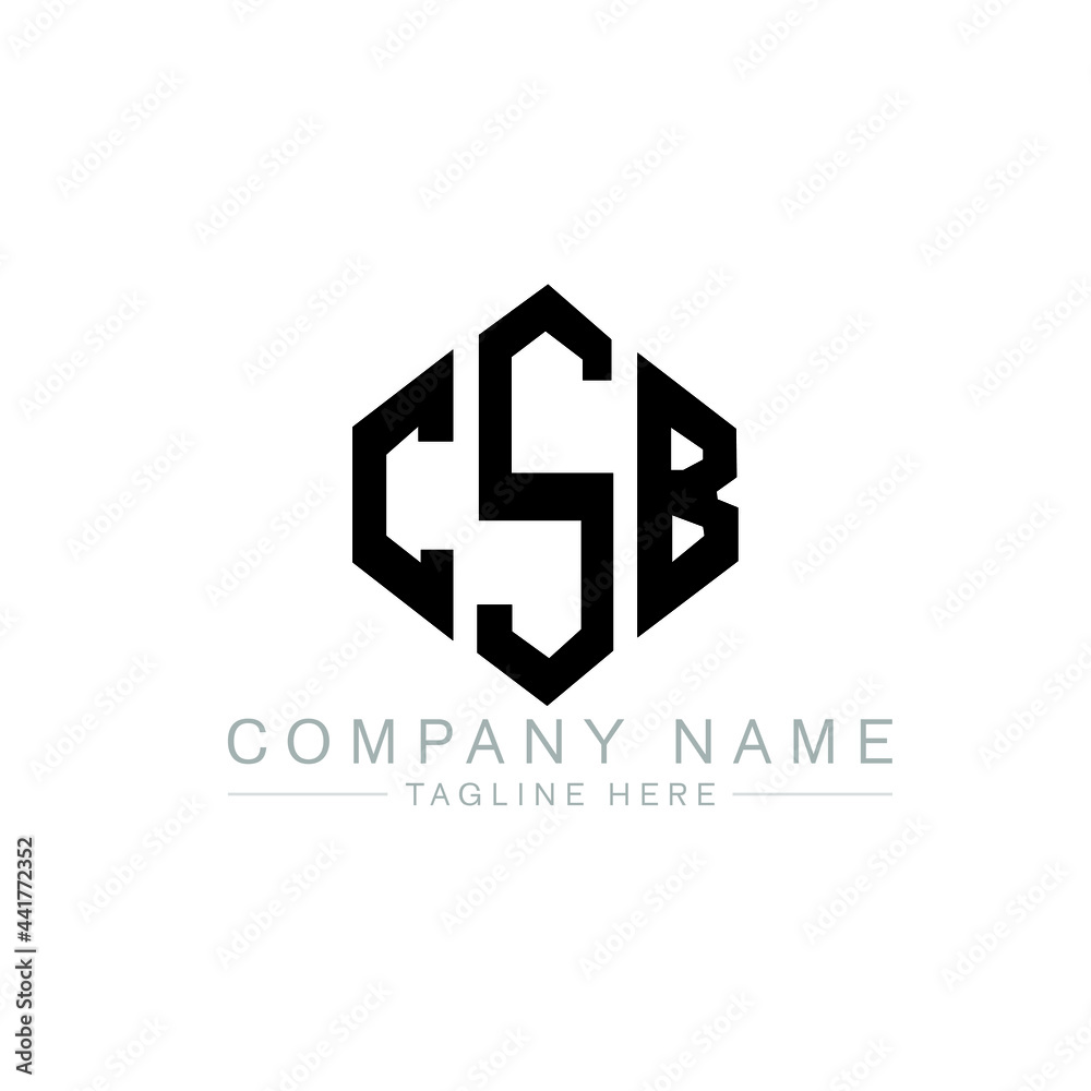 Стоковое векторное изображение «CSB letter logo design with polygon ...