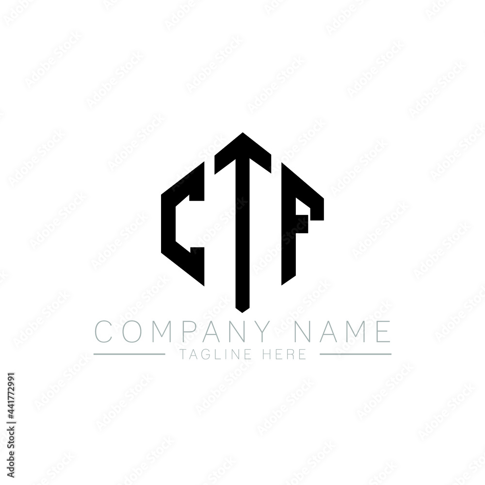 Vector de Stock CTF letter logo design with polygon shape. CTF polygon ...