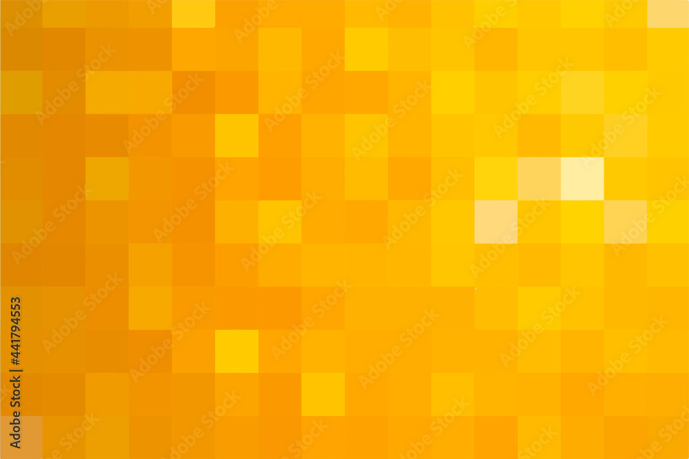 Abstract pixel yellow background. Gold geometric texture from squares ...