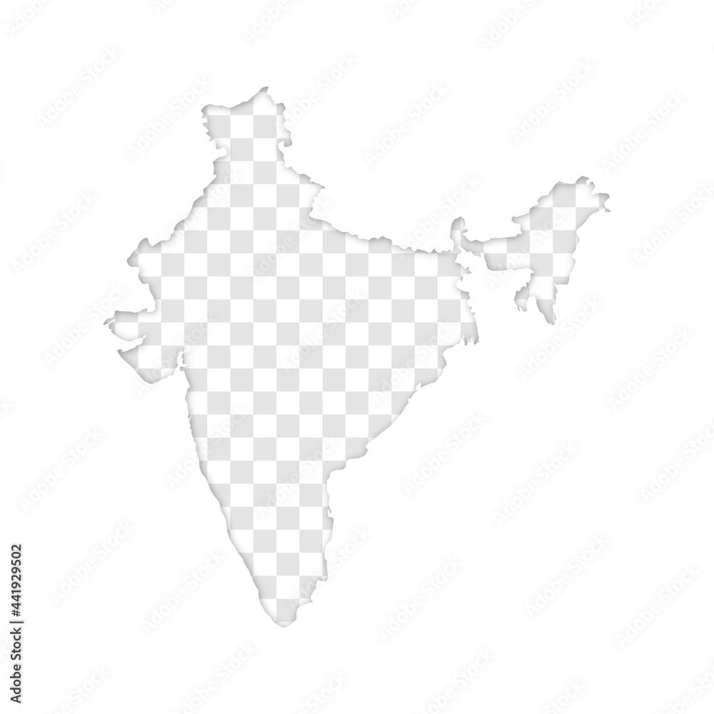 Стоковий вектор transparent silhouette of India map with shadow | Adobe ...