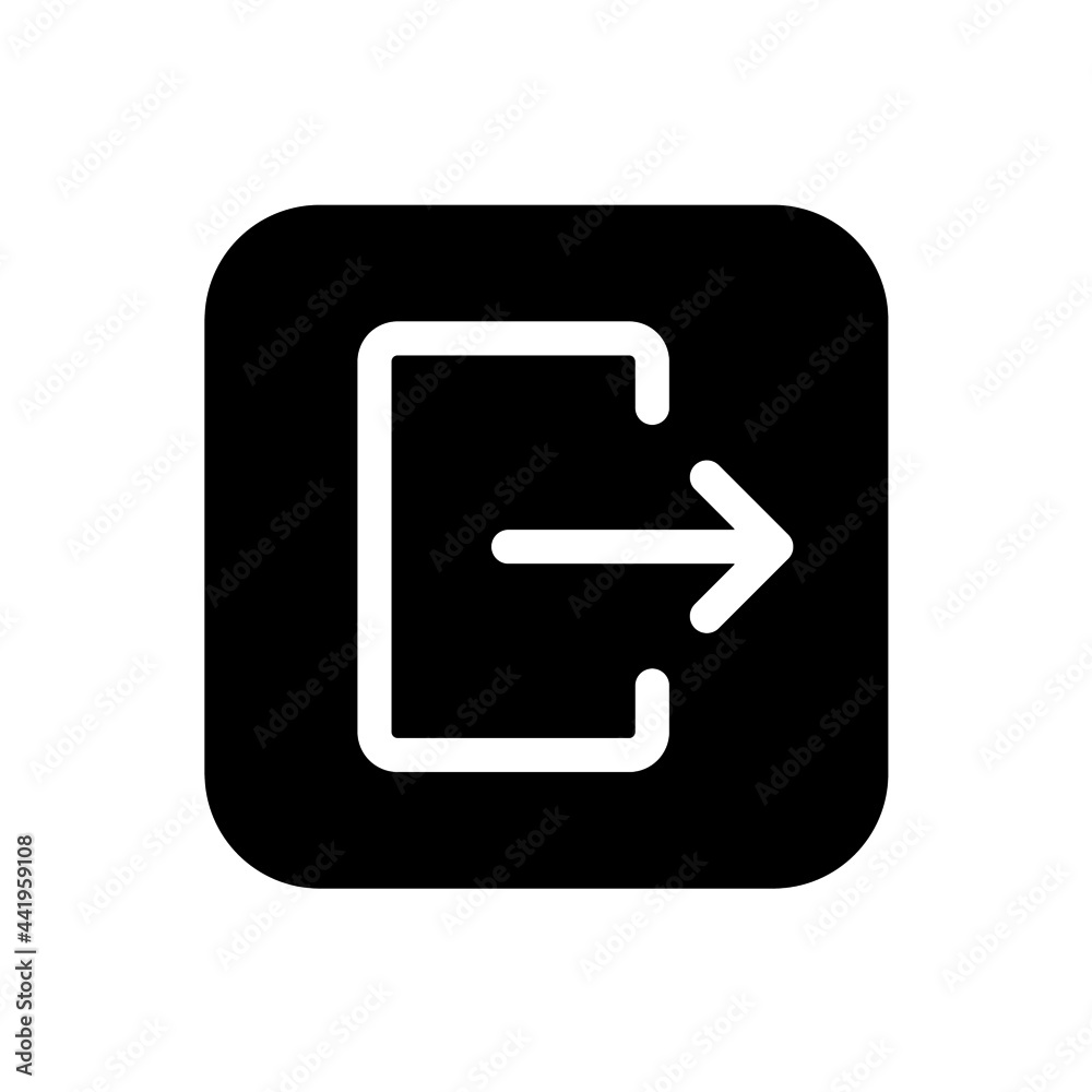 Logout icon with square style Stock Vector | Adobe Stock