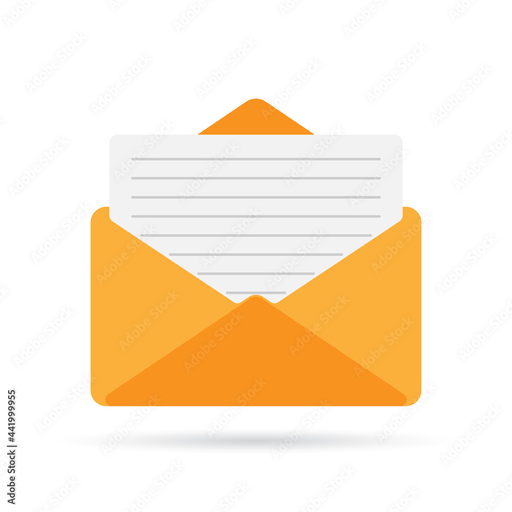 mail envelope on white background Stock Illustration | Adobe Stock