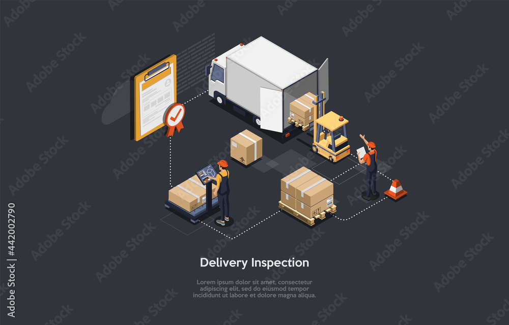 Cartoon Style 3D Illustration On Dark Background With Objects And ...