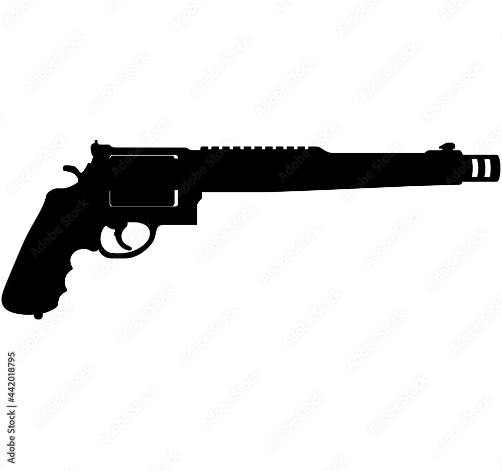 Model 500 Revolver .500 Drum Revolver. Detailed vector illustration ...