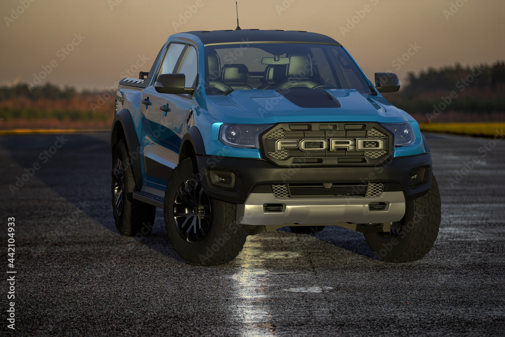 Ford Ranger Raptor on the road Stock Photo | Adobe Stock