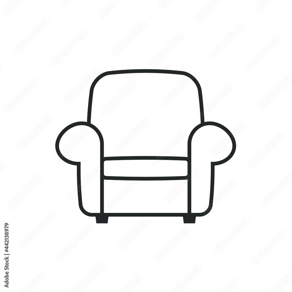 Armchair icon. Sofa symbol. Couch lounge sign. Living room interior ...