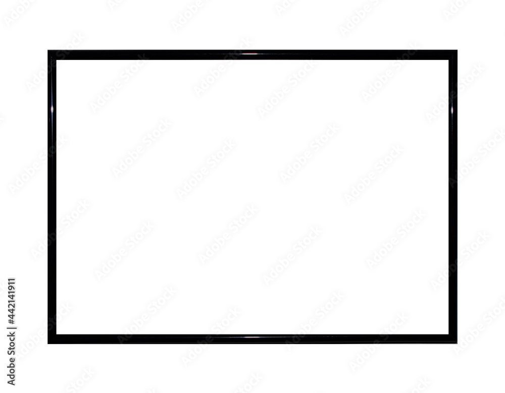 Black frame on white background. Modern border. Black boarder for ...