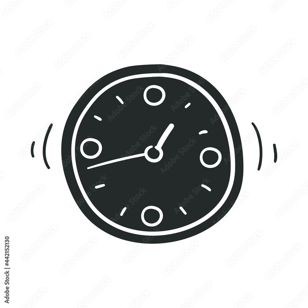 Clock Icon Silhouette Illustration. Time Vector Graphic Pictogram ...