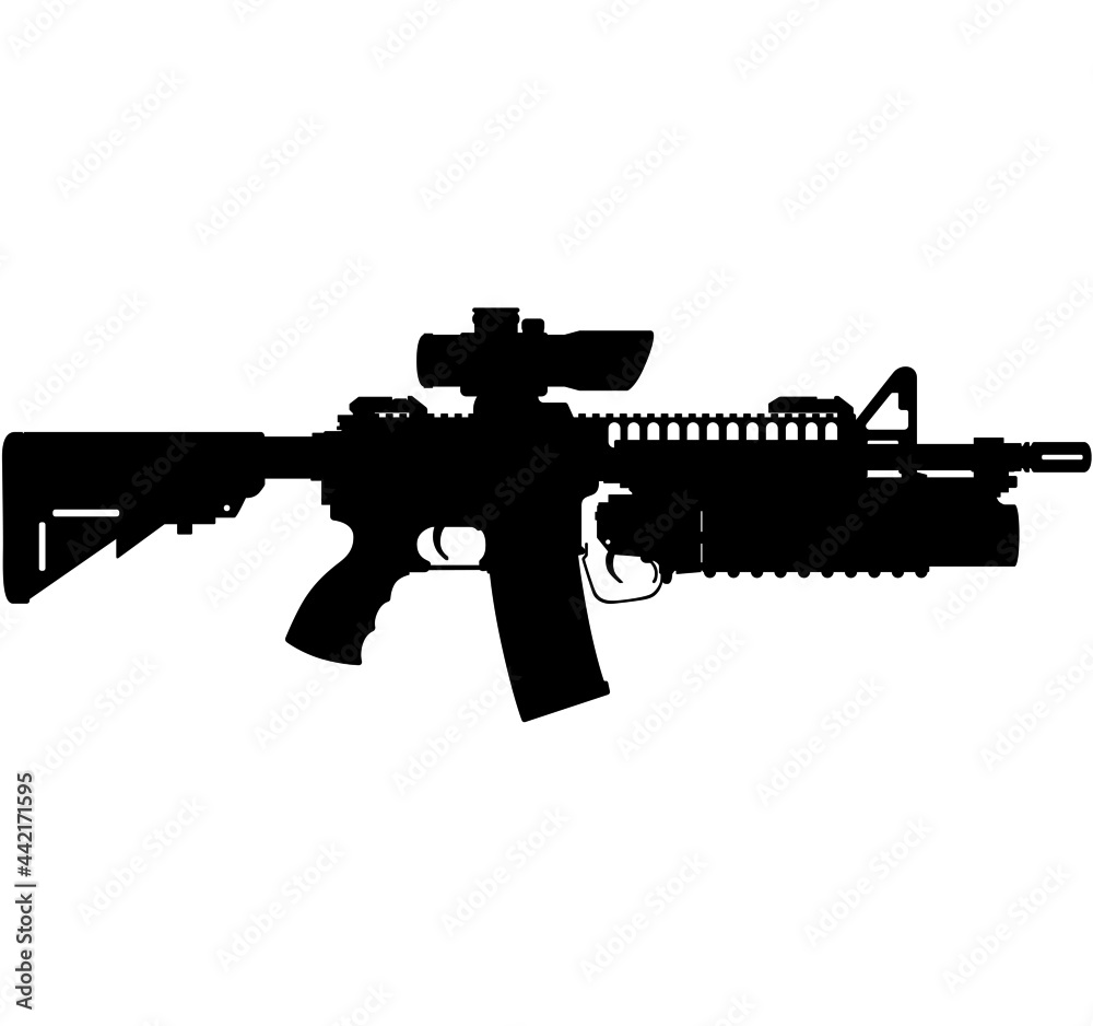 US Army, Police fully automatic machine gun M4 / M16 Carbine Caliber 5 ...