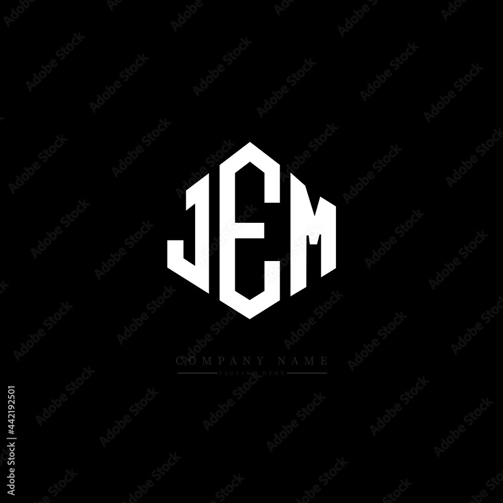 Image vectorielle Stock JEM letter logo design with polygon shape. JEM ...