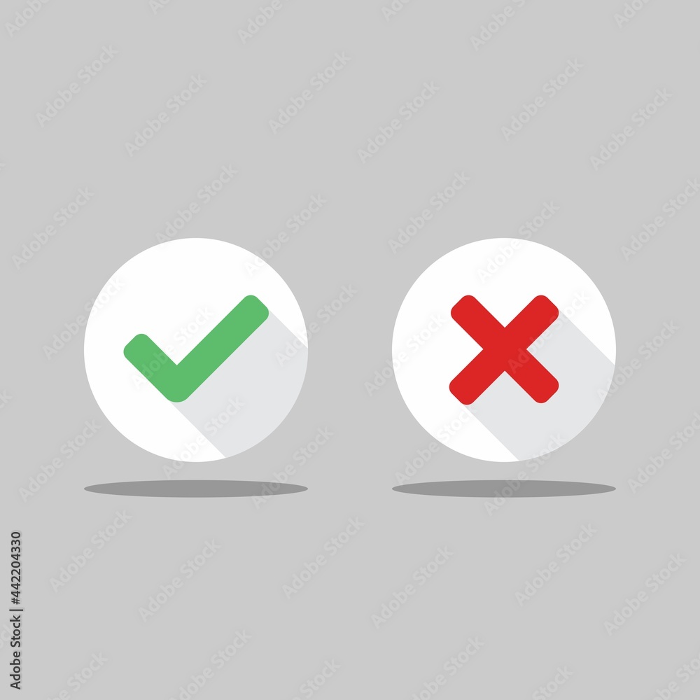 Check and wrong marks, Tick and cross marks, Accepted/Rejected ...